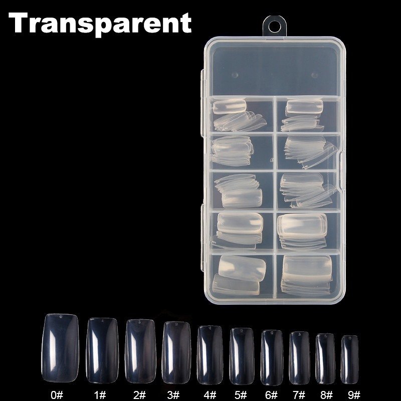 100PCS Artificial False Full Cover Nail Tips With Box ...
