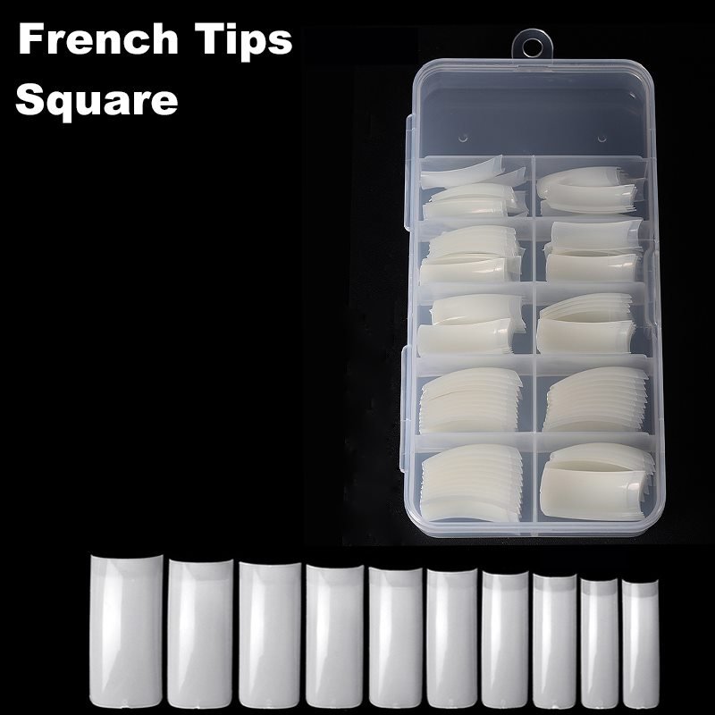 100PCS Square Head French Nail tips In a Box – Dreamynailsupply.com