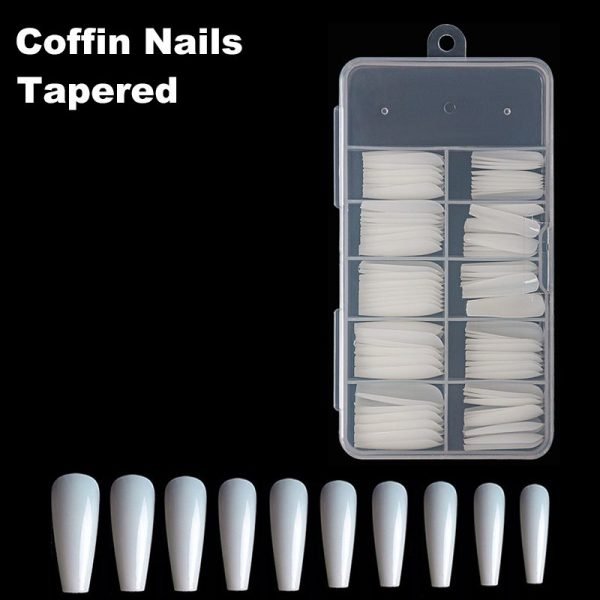 100PCS Tapered Coffin Ballerina Nail Tips With Box – Dreamynailsupply.com