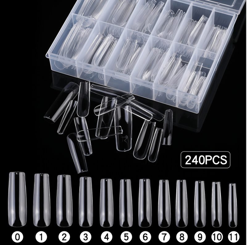 240pcs 7 types XL super long salon nail tips with box ...
