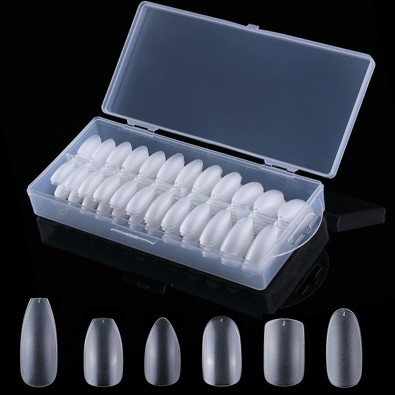 240PCS 7styles Super Thin Seamless Frosted Nail Tips With Box ...