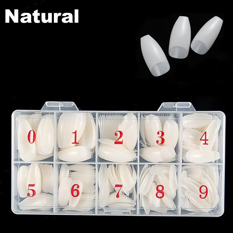 High Quality 500PCS Artificial False Ballerina Coffin Half Cover Nail ...