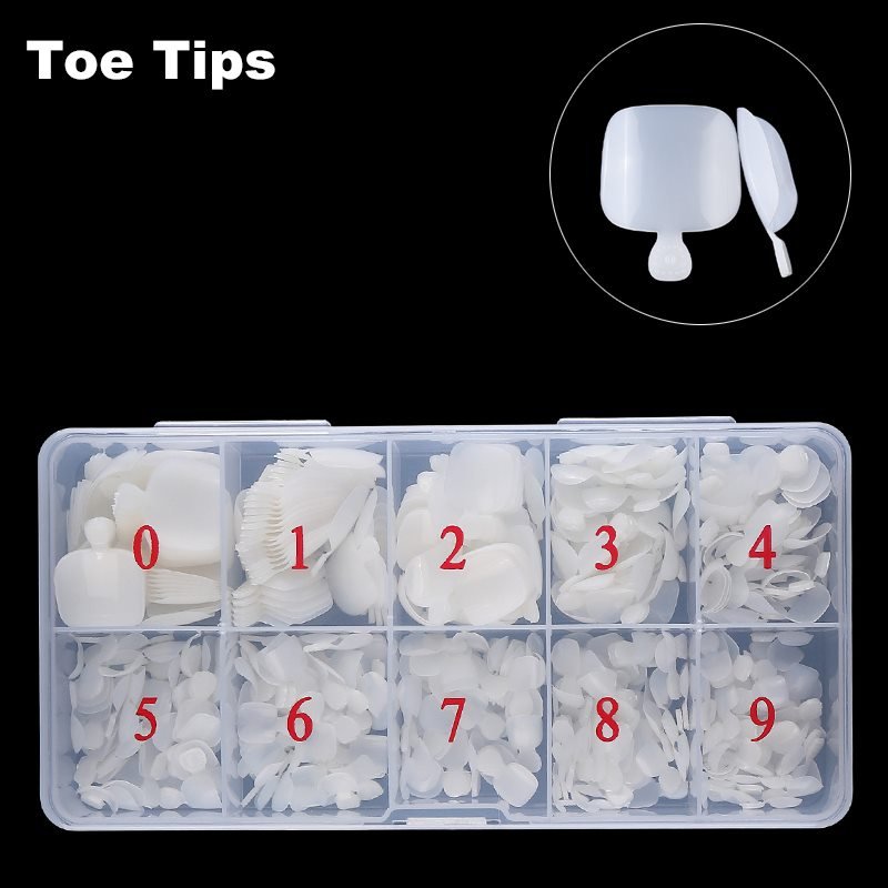 High Quality 500pcs False Full Cover Toe Tips With Box ...