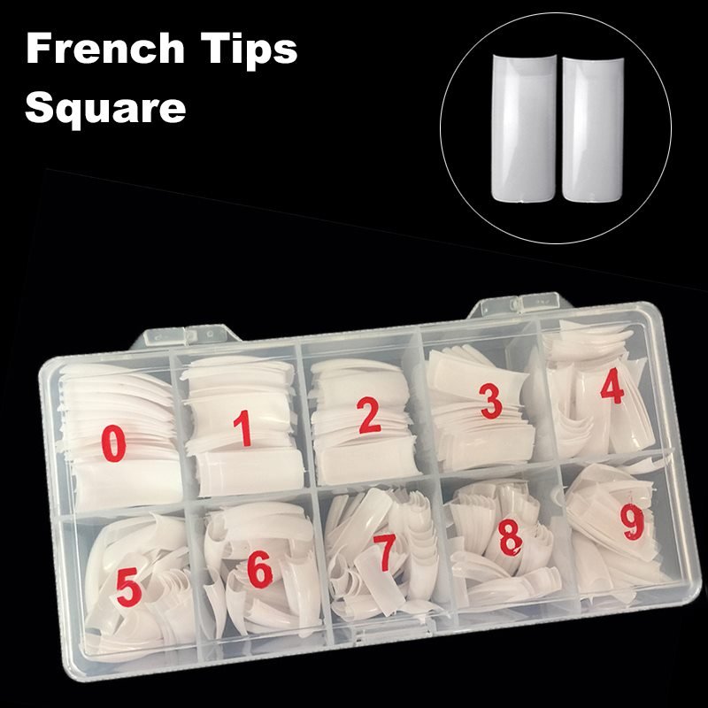 High Quality 500PCS Square Head French Nail tips With Box ...