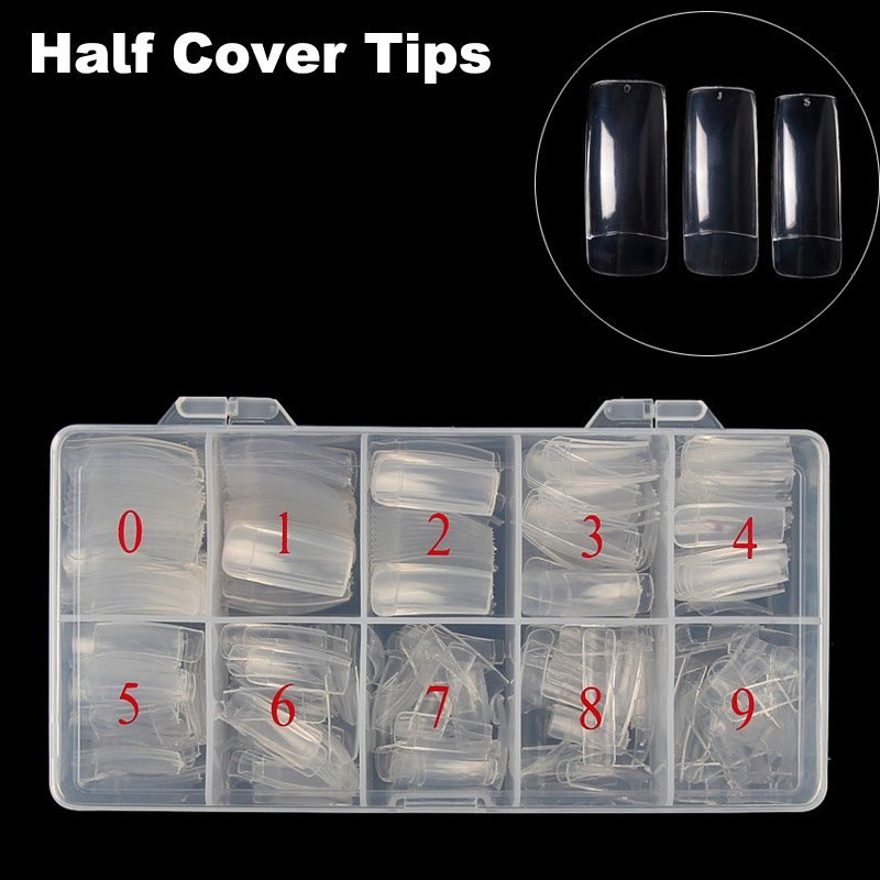 High Quality 500PCS Artificial False Half Cover Nail Tips With Box ...