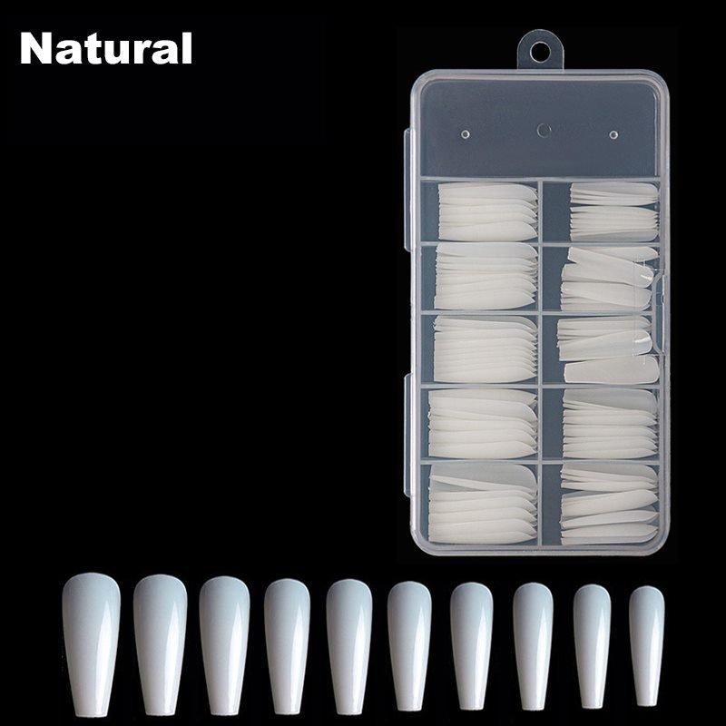 100PCS Tapered Coffin Ballerina Nail Tips With Box – Dreamynailsupply.com