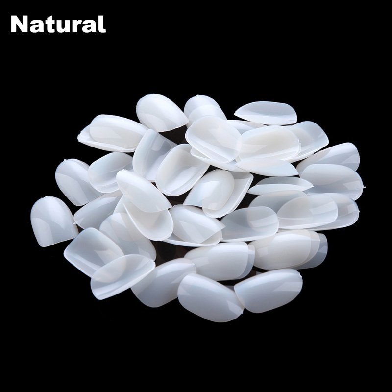 100PCS Artificial False Round Shape Full Cover Nail Tips With Box ...