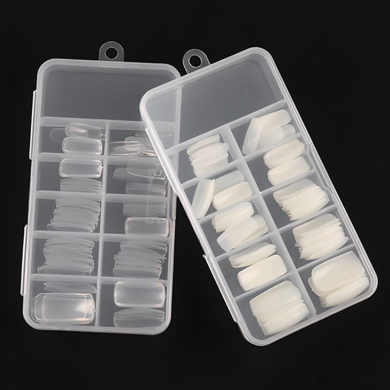 100PCS Artificial False Full Cover Nail Tips With Box ...