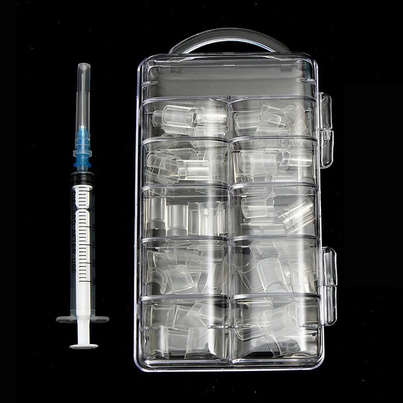 100PCS Aquarium Nails AQUA Clear False Nail Art Tips With syringe ...