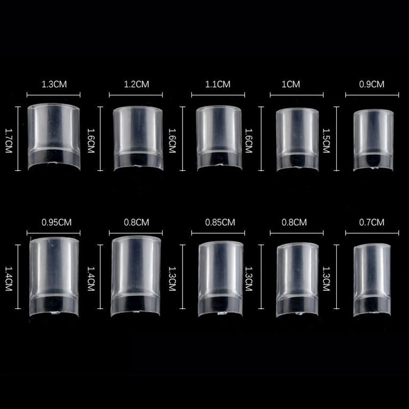 100PCS Aquarium Nails AQUA Clear False Nail Art Tips With syringe ...