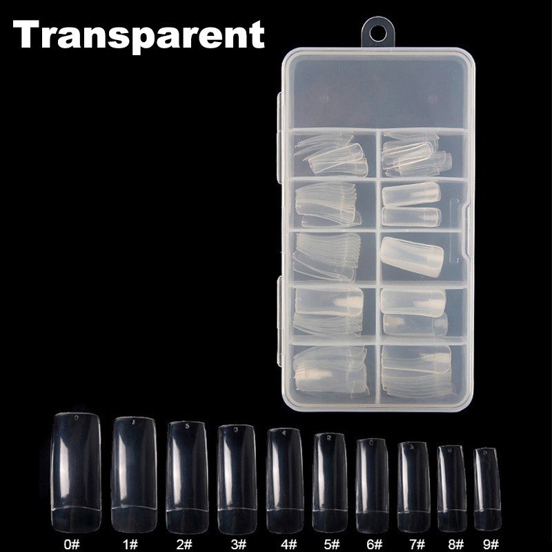 100PCS Artificial False Half Cover Nail Tips With Box ...