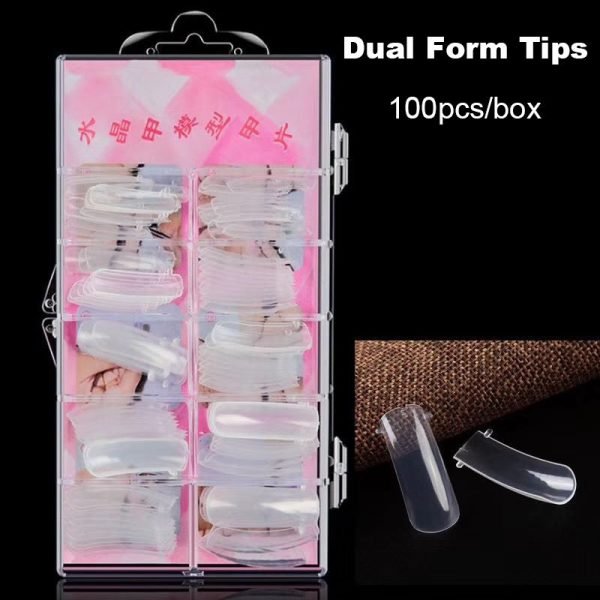 100pcs Dual Forms Nail Mould Tips With Box – Dreamynailsupply.com