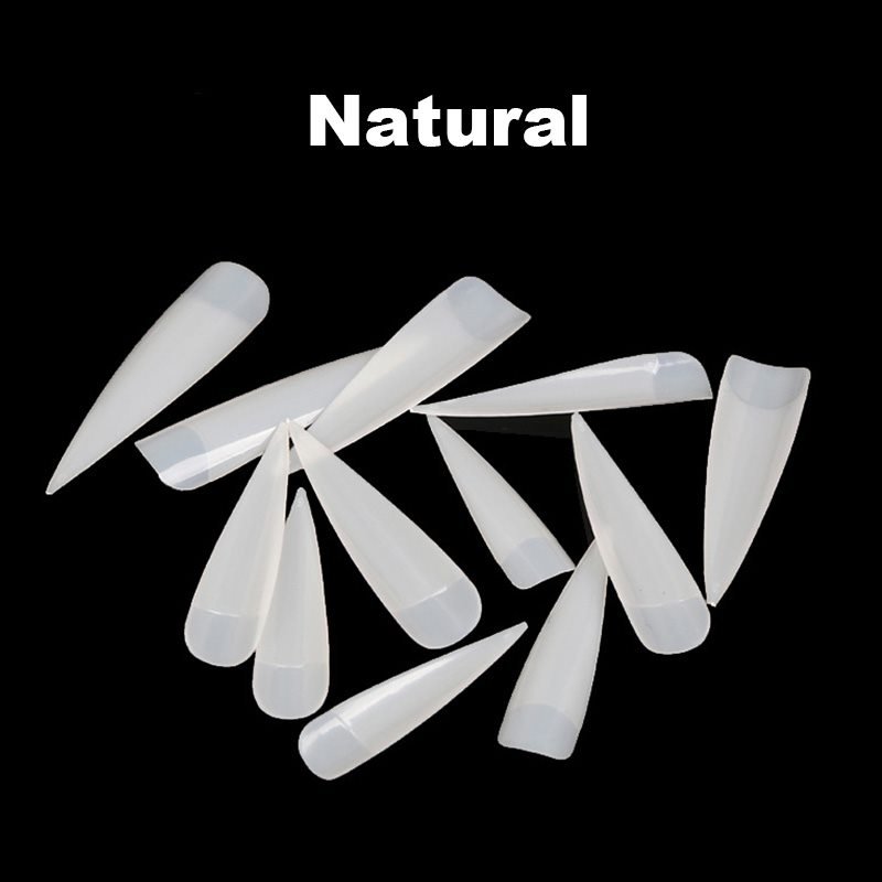 12PCS False Stiletto Half Cover Sharp Salon Nail Art Tips In Bag ...