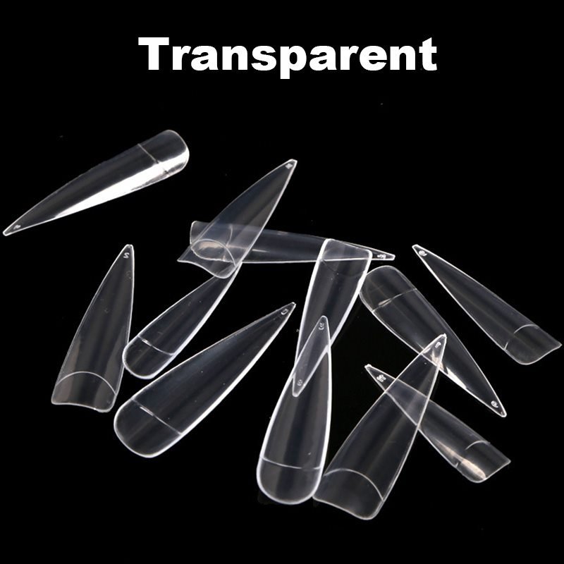 12PCS False Stiletto Half Cover Sharp Salon Nail Art Tips In Bag ...