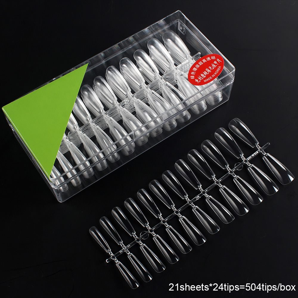 504PCS 5 Styles High Quality Super Thin Seamless Crease-Free Nail Tips ...