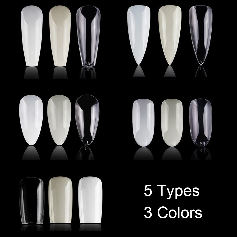 504PCS 5 Styles High Quality Super Thin Seamless Crease-Free Nail Tips ...