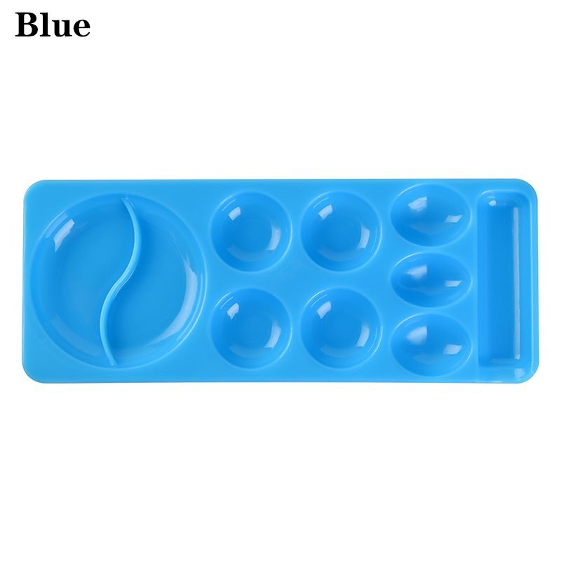 10 Grids Rectangle Shape Nail Art Color Paint Palette With Nail Brush ...