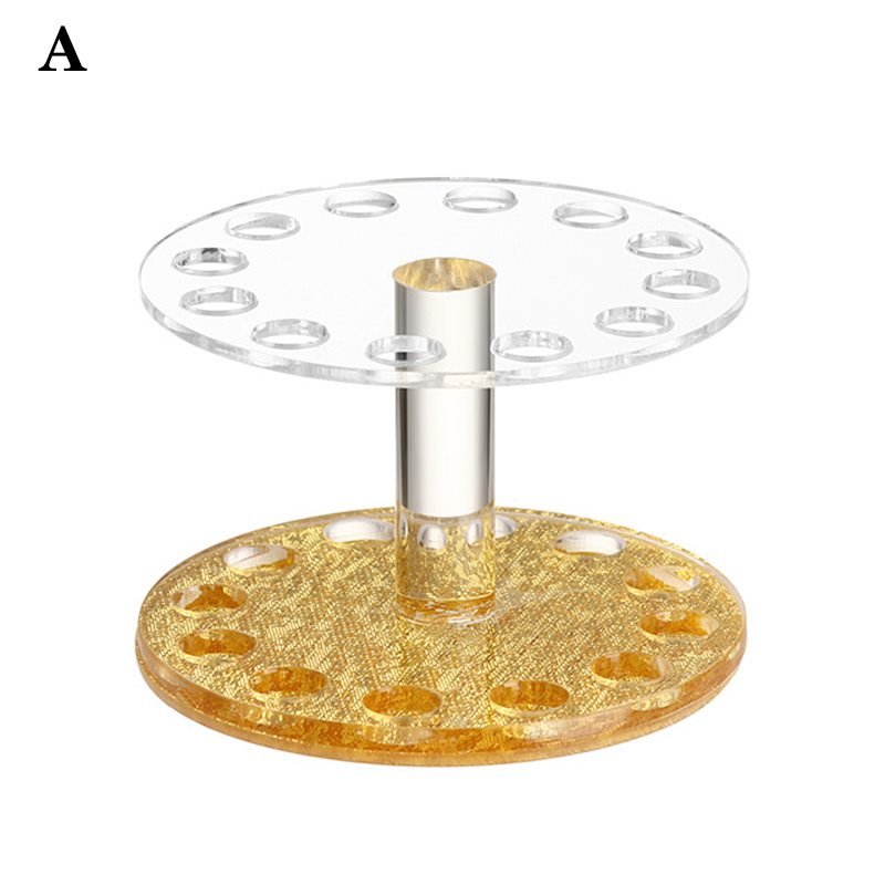 Thin Type Acrylic Round and Heart Shape 12 Holes Nail Brush Holder ...