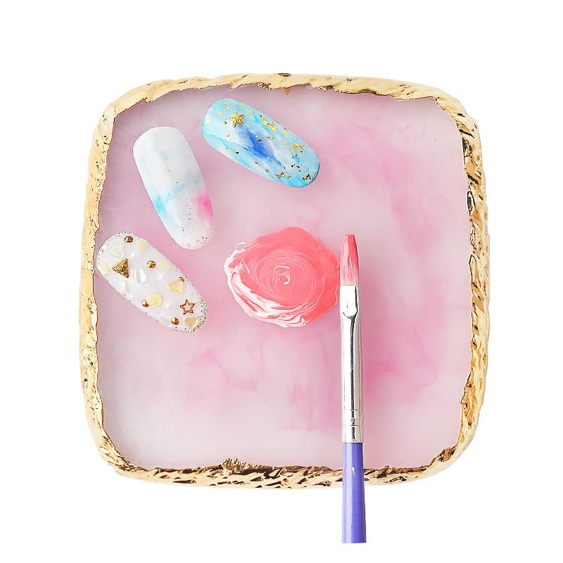 Square Shape Resin Nail Art Color Mixing Palette And Artwork Display ...