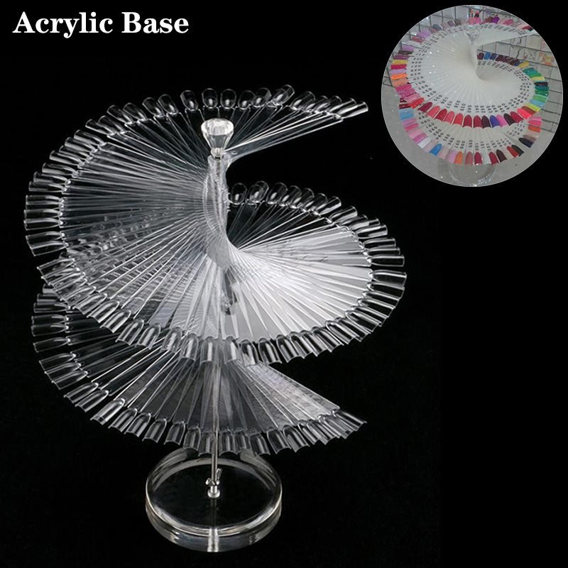 120Tips Spiral Style Nail Art Gel Polish Color Display Sticks With ...