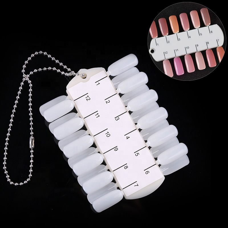24 Tips Nail Art Gel Polish Color Display Chart With Necklace Chain ...