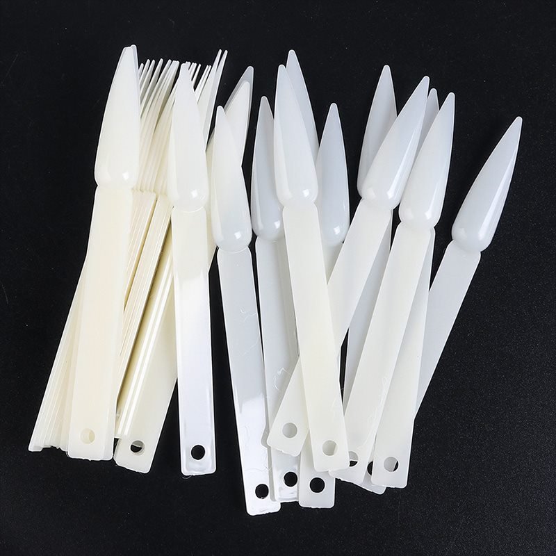 24 Tips/Set Stiletto Tips Fan Shaped Nail Art Gel Polish Color Display ...