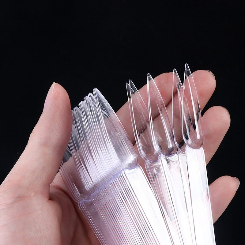 24 Tips/Set Stiletto Tips Fan Shaped Nail Art Gel Polish Color Display ...