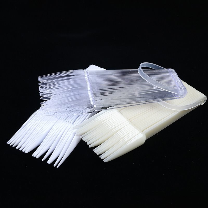 24 Tips/Set Stiletto Tips Fan Shaped Nail Art Gel Polish Color Display ...