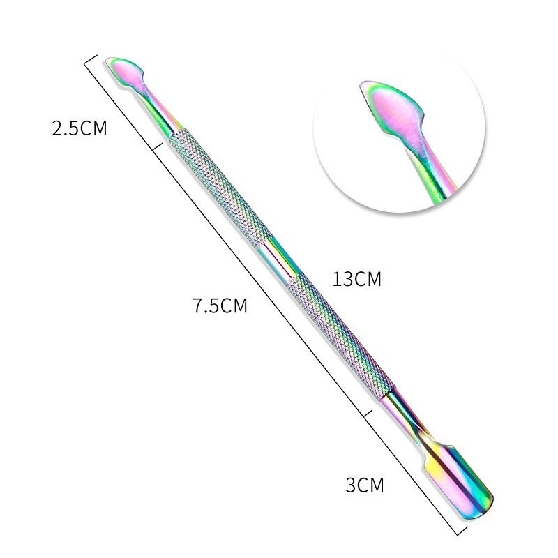 4 Designs Rainbow Color Stainless Steel Manicure Pedicure Remover Tool ...