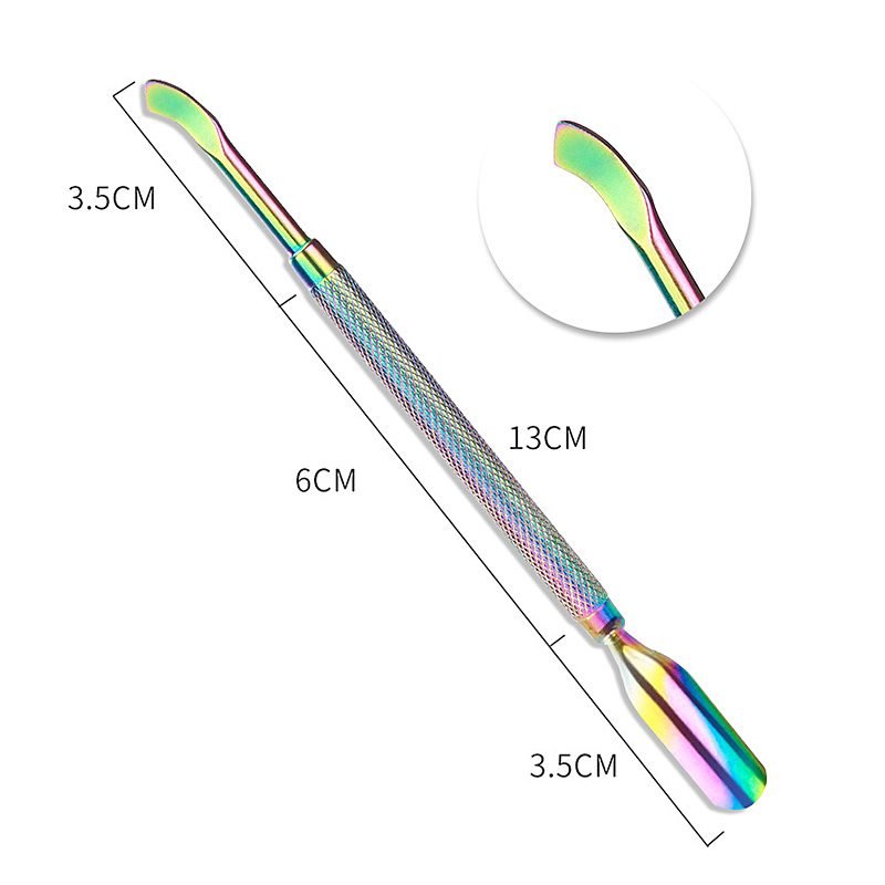 4 Designs Rainbow Color Stainless Steel Manicure Pedicure Remover Tool ...
