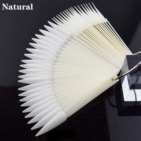 40 Tips/Set Stiletto Tips Fan Shaped Nail Art Gel Polish Color Display ...