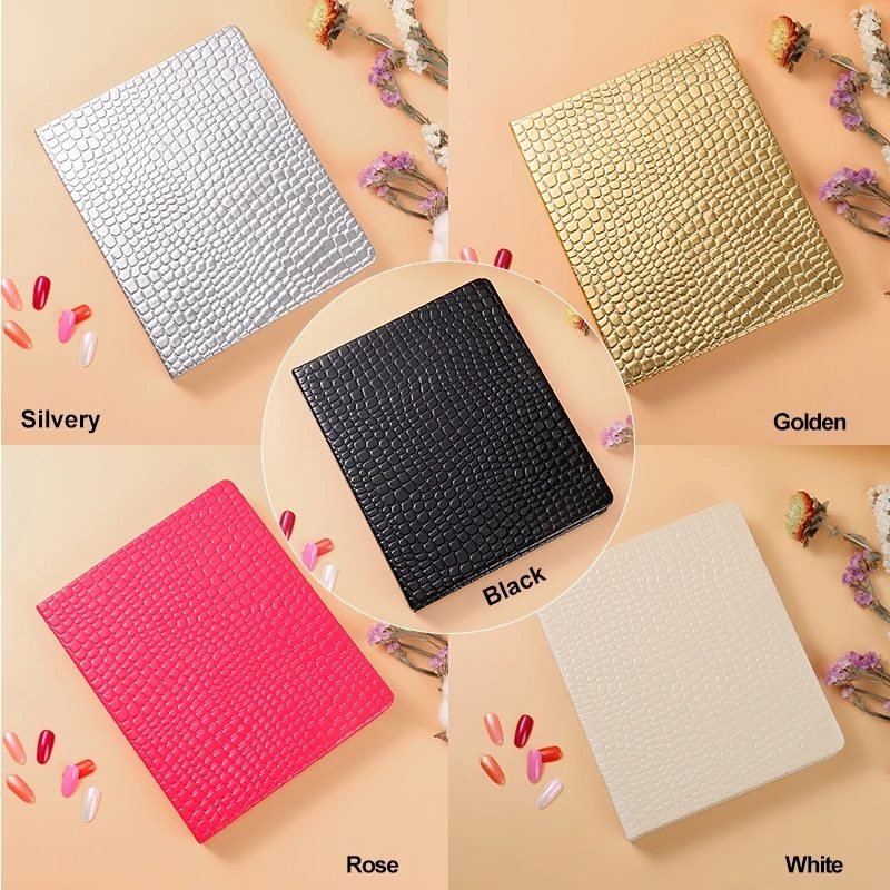 120 Colors Embedded Style Alligator Pattern Delicate PU Leather Nail ...