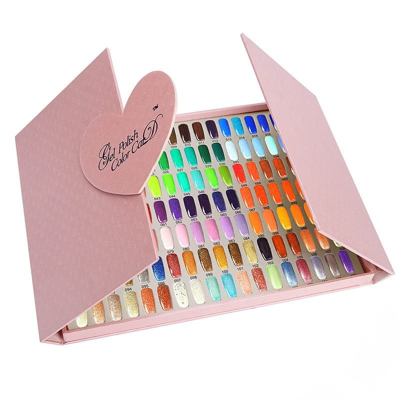 126 Colors Embedded Style Heart Design Nail Art Color Chart Display ...