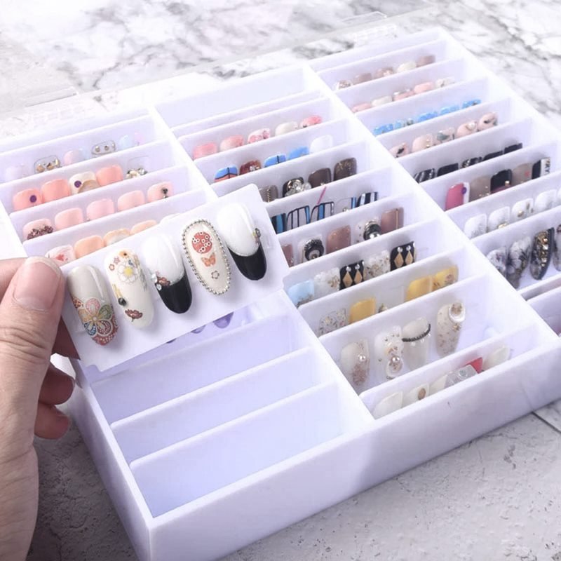 30 Grids Nail Gel Polish Color Display Tips Storage Box ...