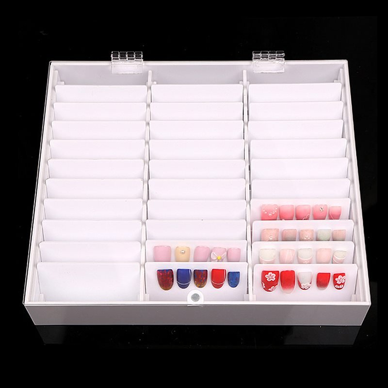 30 Grids Nail Gel Polish Color Display Tips Storage Box ...