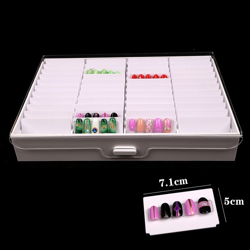44 Grids Nail Gel Polish Color Display Tips Storage Box With Clasp ...