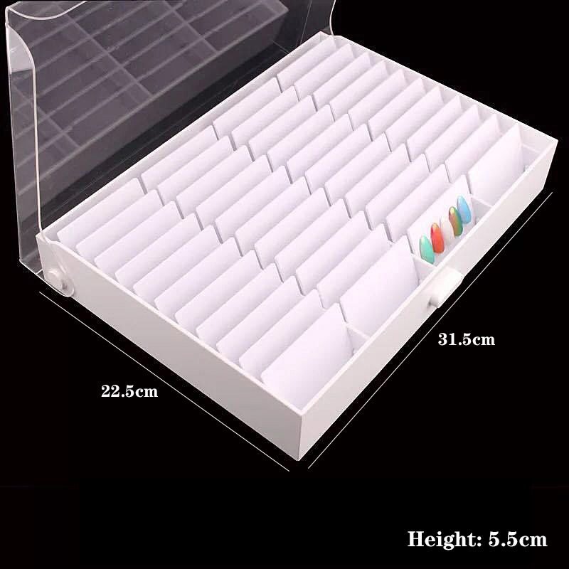 44 Grids Nail Gel Polish Color Display Tips Storage Box With Clasp ...