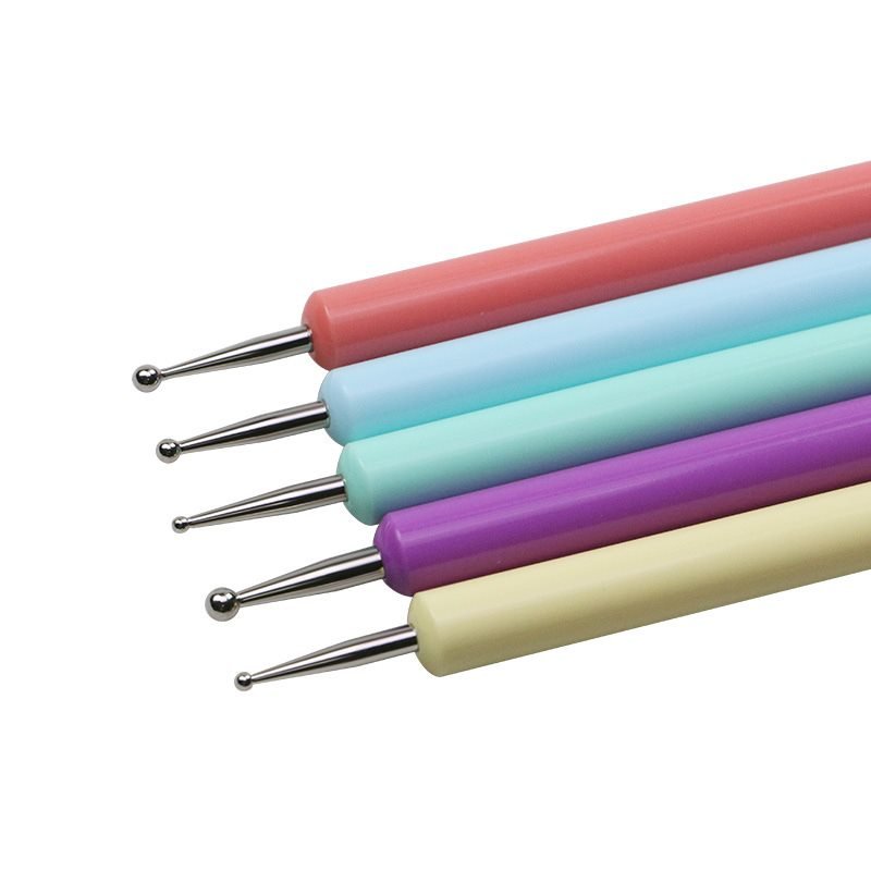 5pcs/set Multicolor Acrylic Handle 2 Way Marbleizing Dotting Pen Set ...