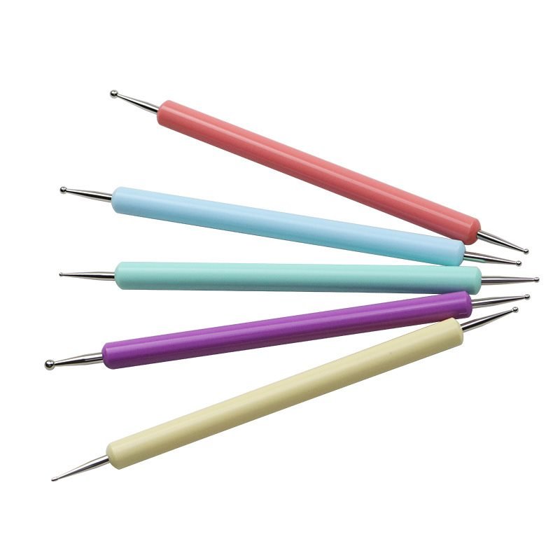 5pcs/set Multicolor Acrylic Handle 2 Way Marbleizing Dotting Pen Set ...