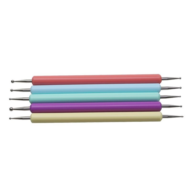 5pcs/set Multicolor Acrylic Handle 2 Way Marbleizing Dotting Pen Set ...