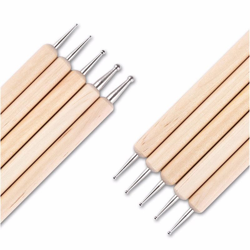 5pcs/set Wooden 2 Way Marbleizing Dotting Pen Set – Dreamynailsupply.com