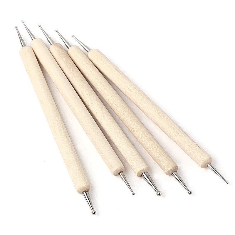5pcs/set Wooden 2 Way Marbleizing Dotting Pen Set – Dreamynailsupply.com