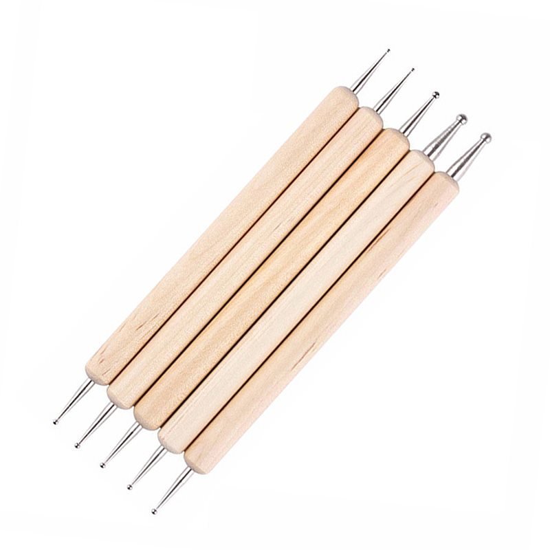 5pcs/set Wooden 2 Way Marbleizing Dotting Pen Set – Dreamynailsupply.com