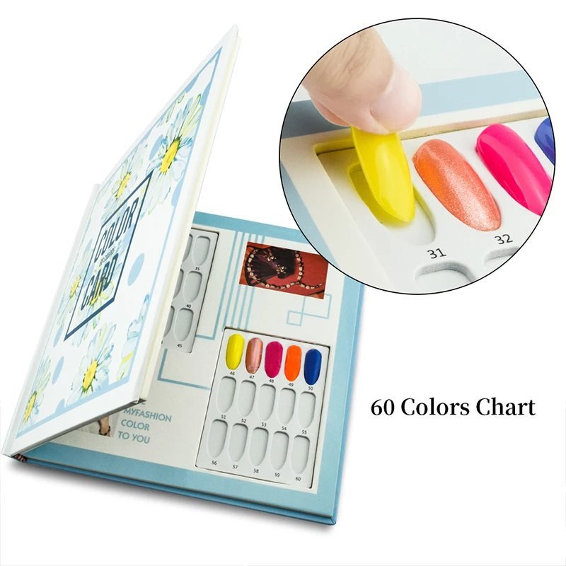 60/80 Colors Various Designs Of Nail Gel Polish Display Card Book Color ...