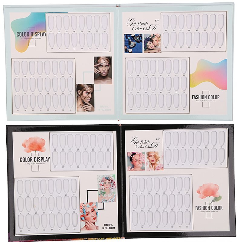 60/80 Colors Various Designs Of Nail Gel Polish Display Card Book Color ...