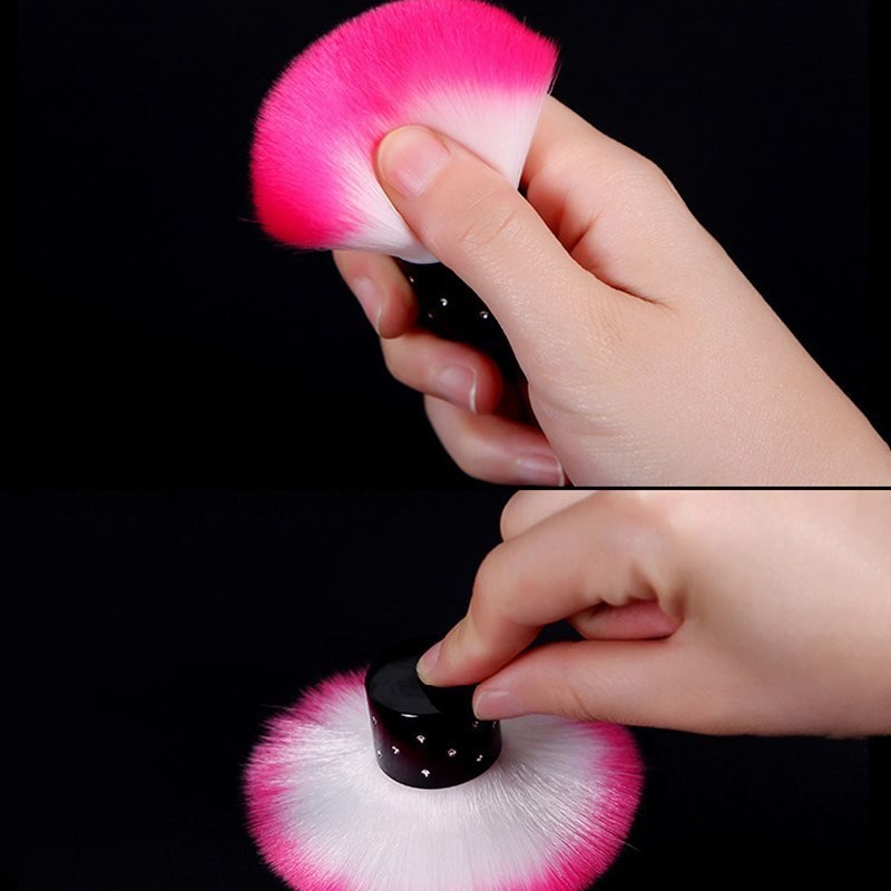 Crystal Embedded Handle Soft Nail Art Dust Brush Make Up Foundation ...