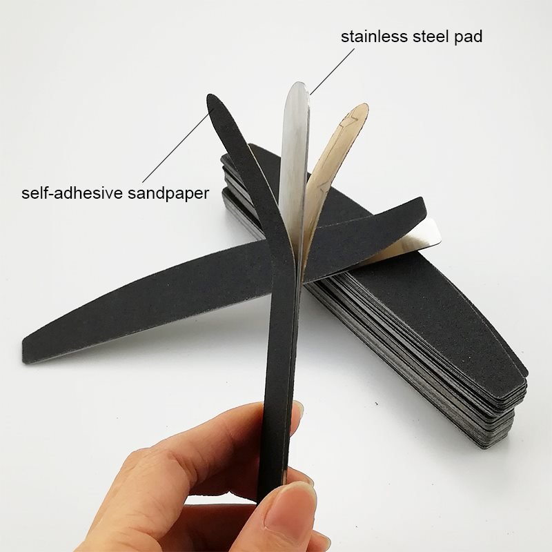 Stainless Steel Nail File Pad Board For Replaceable Sandpaper Nail File ...