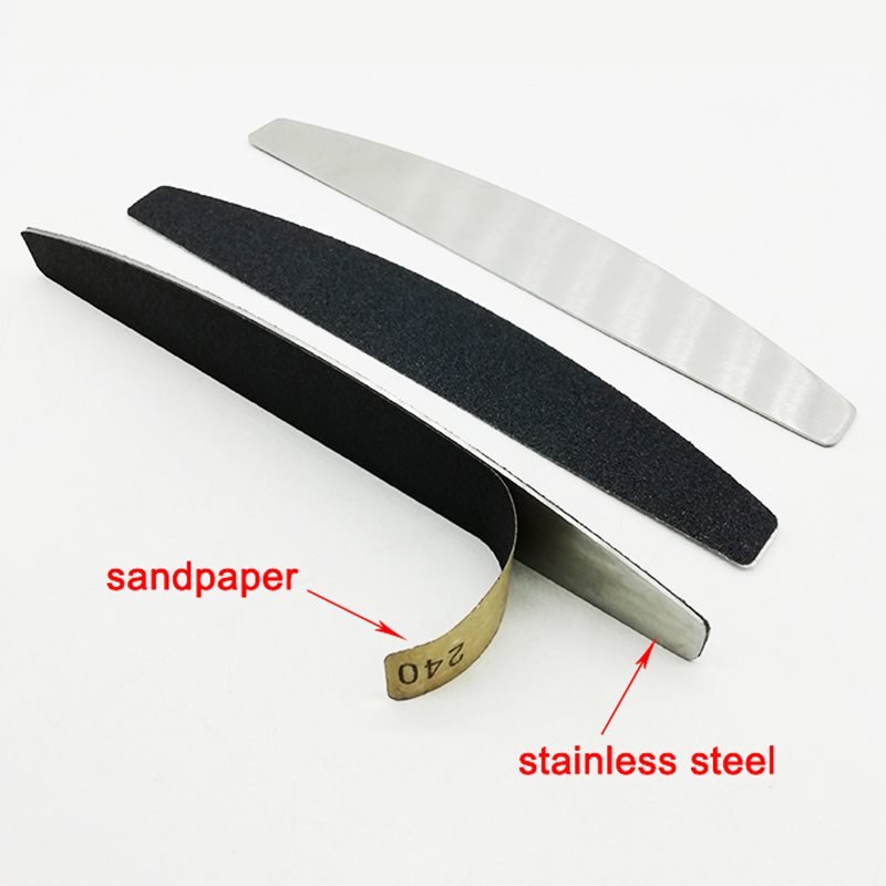 Stainless Steel Nail File Pad Board For Replaceable Sandpaper Nail File ...