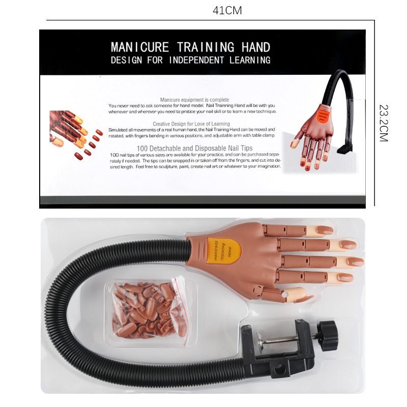 Adjustable Nail Art Model Hand Nail Practice Hand With Clamp Holder And ...