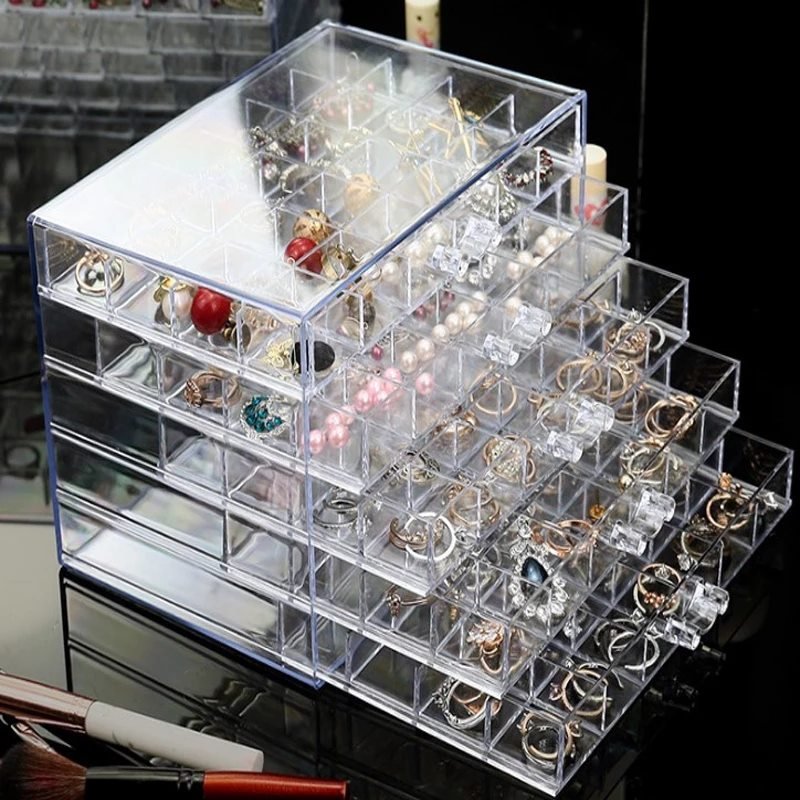 120 Grids 5 Layers Nail Art Storage Box Transparent Nail Decoration ...